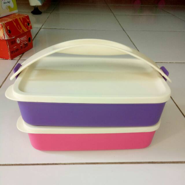 Jual Click to go tupperware rantang clik to go dua susun | Shopee Indonesia
