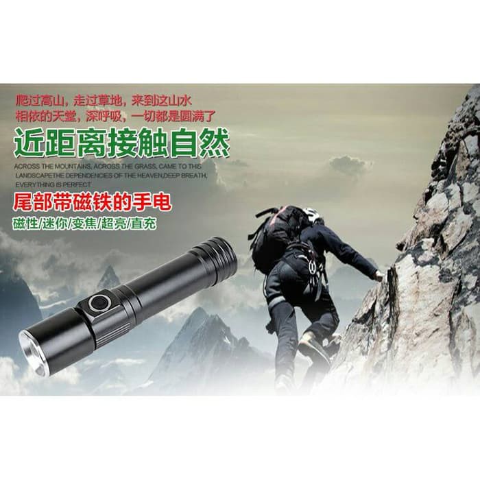 Jual Senter LED Mini Rechargeable Waterproof Flashlight Magnet | Shopee ...