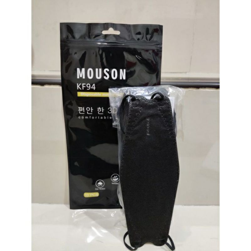 Jual Masker KF 94 1 pack isi 10 pcs 4 ply kf hitam dan kf putih ...