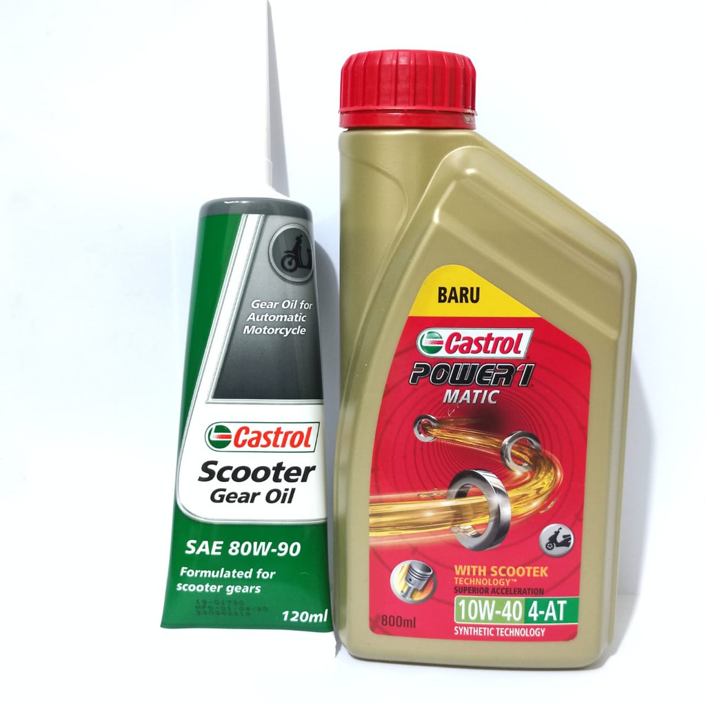 Jual PAKET OLI CASTROL POWER 1 MATIC 10W40 DENGAN OLI GARDAN 80W90 ...