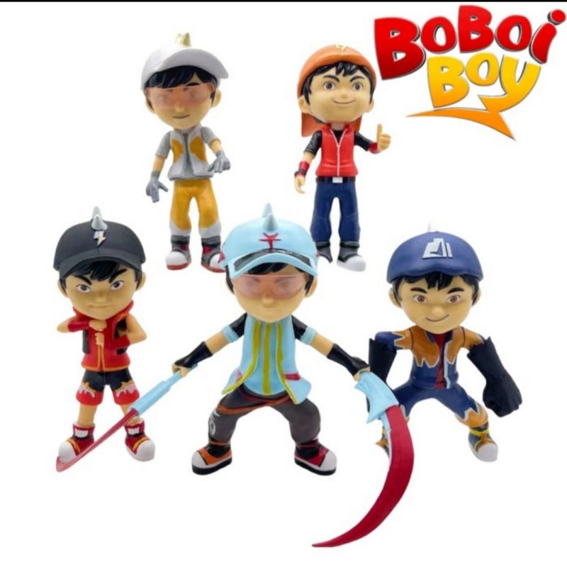 Jual Figure Boboiboy Set Mainan Boboiboy Fire Action Figure Boboiboy ...