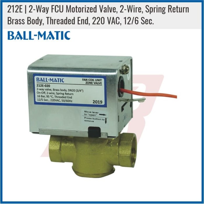 Jual BALLMATIC 212E-020 3/4, 2-Way FCU Motorized Valve, 2-Wire | Shopee ...