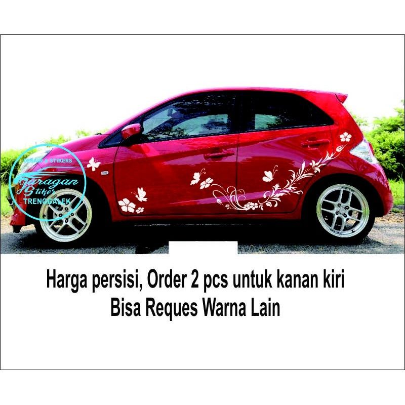 Jual sticker cutting sticke motif batik bunga sticker mobil Brio jass ...