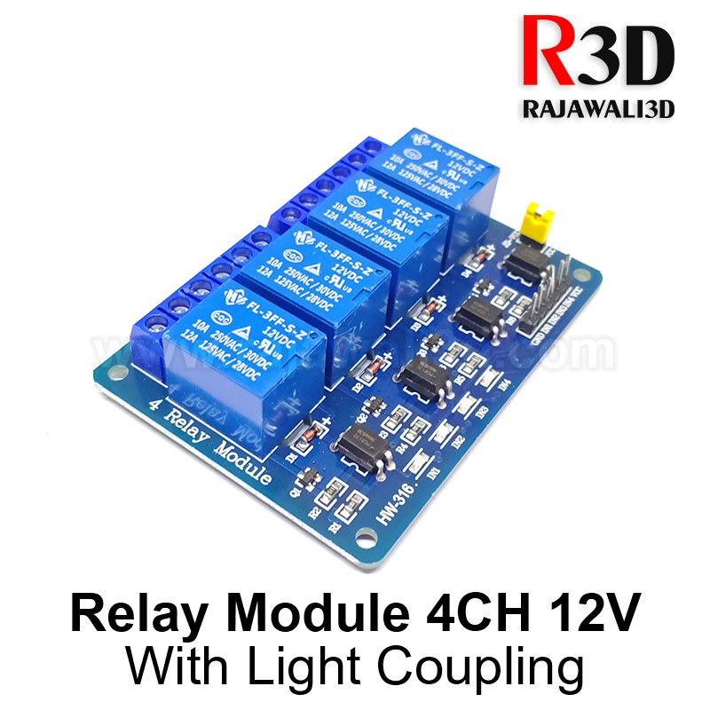Jual Relay Module 4 Channel 12V With Light Coupling Protection | Shopee ...
