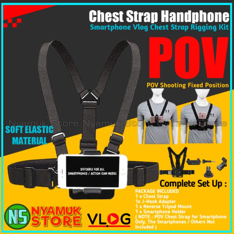 Jual Smartphone Vlog Kit Chest Strap Handphone Set Mount Belt Holder ...