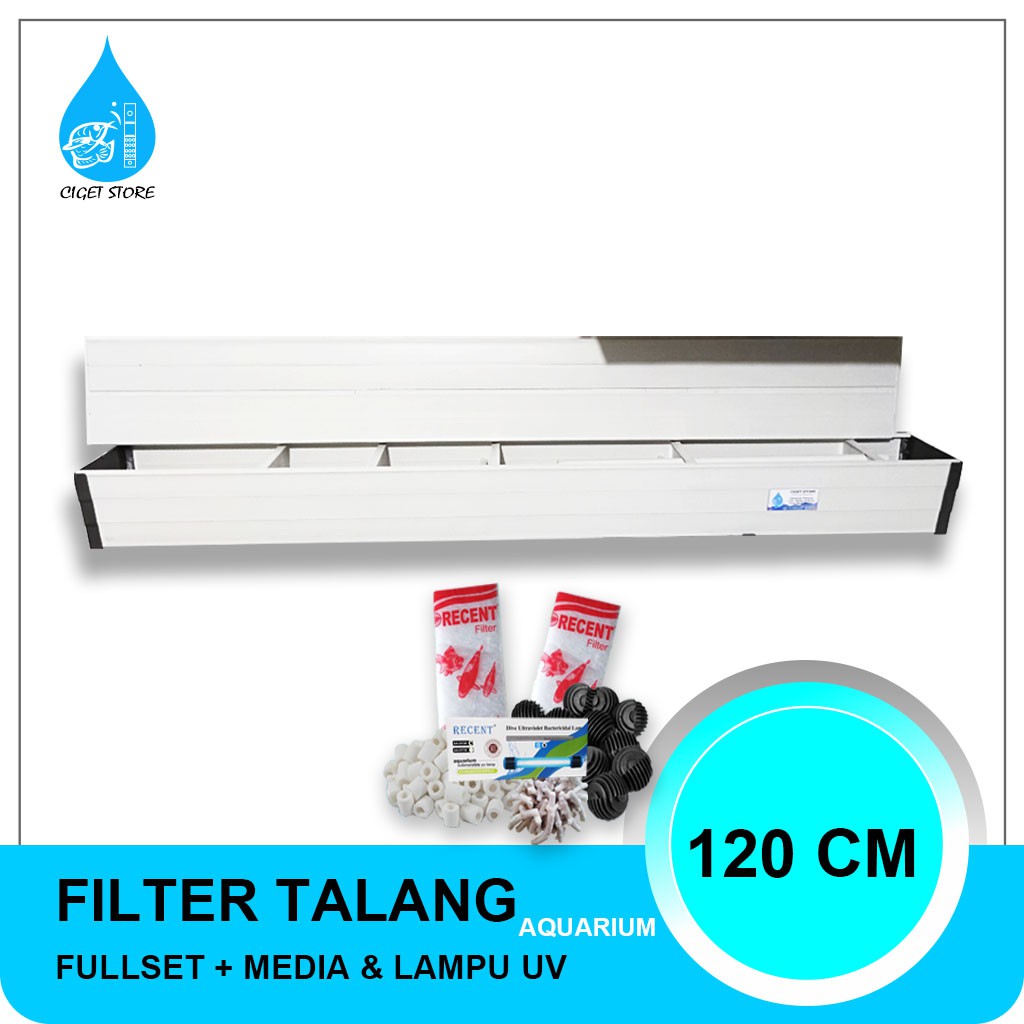 Jual Filter talang aquarium 120 cm fullset + media & lampu UV | Shopee ...