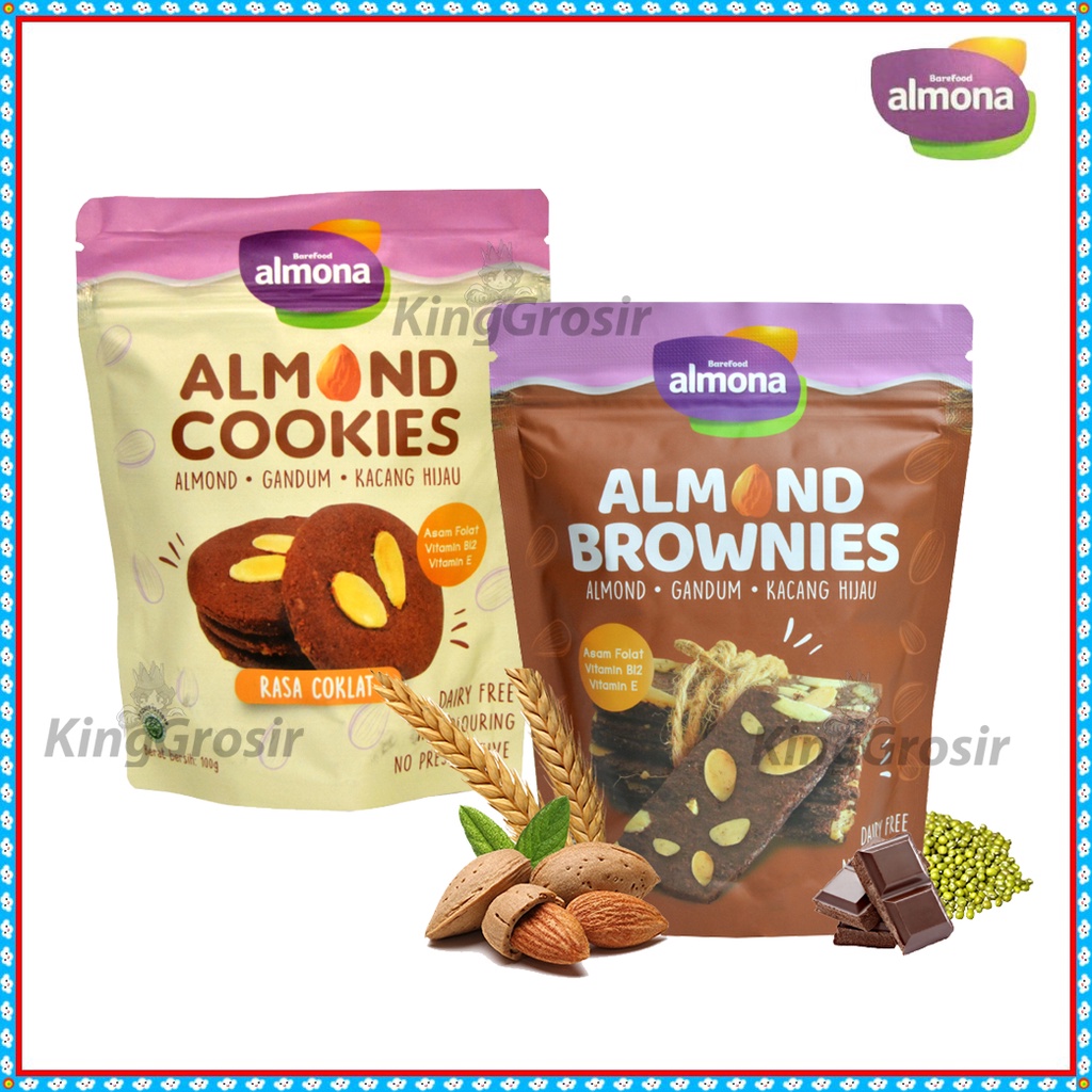 Jual Almona Almond Cookies Camilan Sehat Non Dairy Snack Almond ...