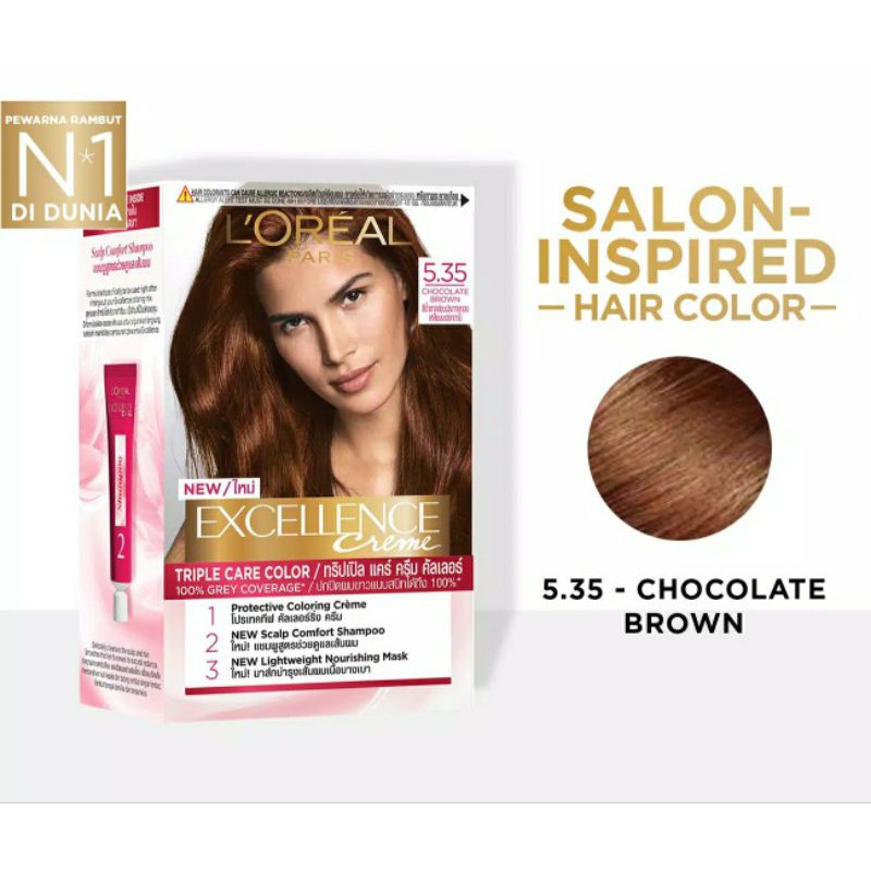 Jual L'Oreal Paris Excellence Creme Hair Color - 5.35 Chocolate Brown ...