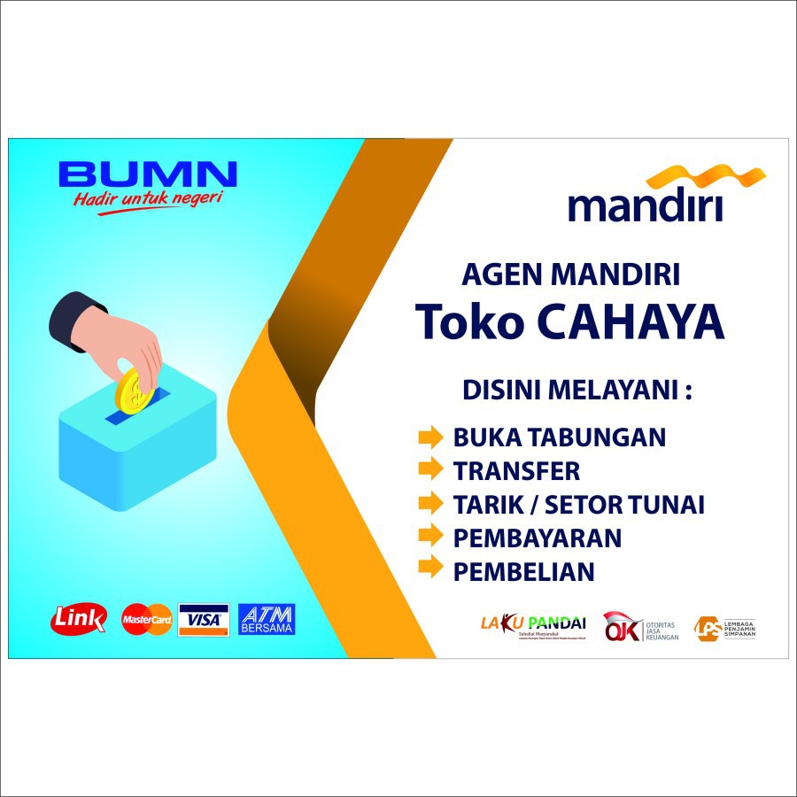 Jual STIKER VINYL MEJA KASIR AGEN MANDIRI MODEL 2 (CUSTOM NAMA AGEN ...