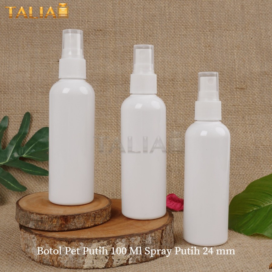 Jual (MIN 100PCS) BOTOL PET 100ML PUTIH SUSU NECK SPRAY 24MM | Shopee ...