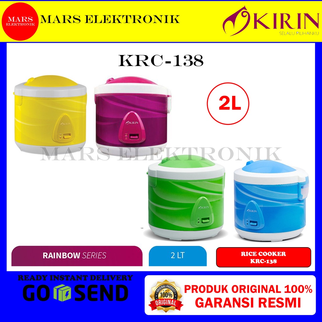 Jual RICE COOKER KIRIN KRC-138 - 2 LITER - KRC 138 - READY - PENANAK NASI KIRIN - MAGIC COM ...