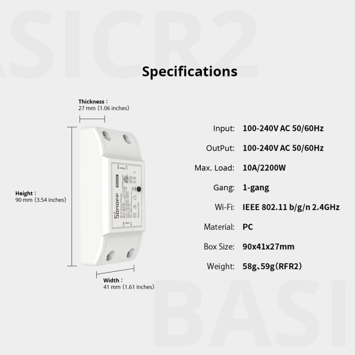 Jual Sonoff Smart Switch Basic R2 Smart Breaker Pintar Wireless 10A ...