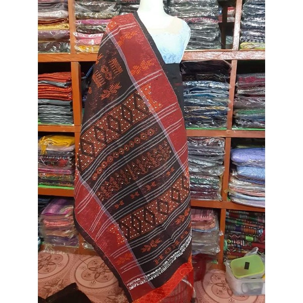 Jual ULOS SADUM ANGKOLA CANTIK GLITTER DASAR HITAM 80x220CM ULOS BATAK FULL PAYET BISA BAHAN ...