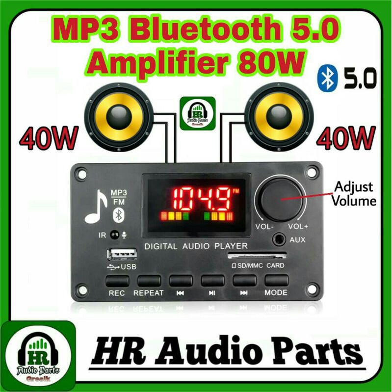 Jual MP3 Bluetooth 5.0 Plus Amplifier 80W ( 2x40W ) with Potensio ...