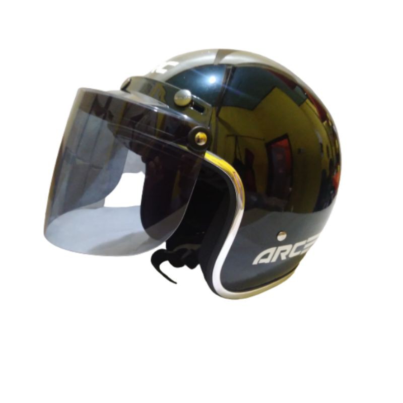 Jual Helm ARC (hitam glossy) Lis crome | Shopee Indonesia