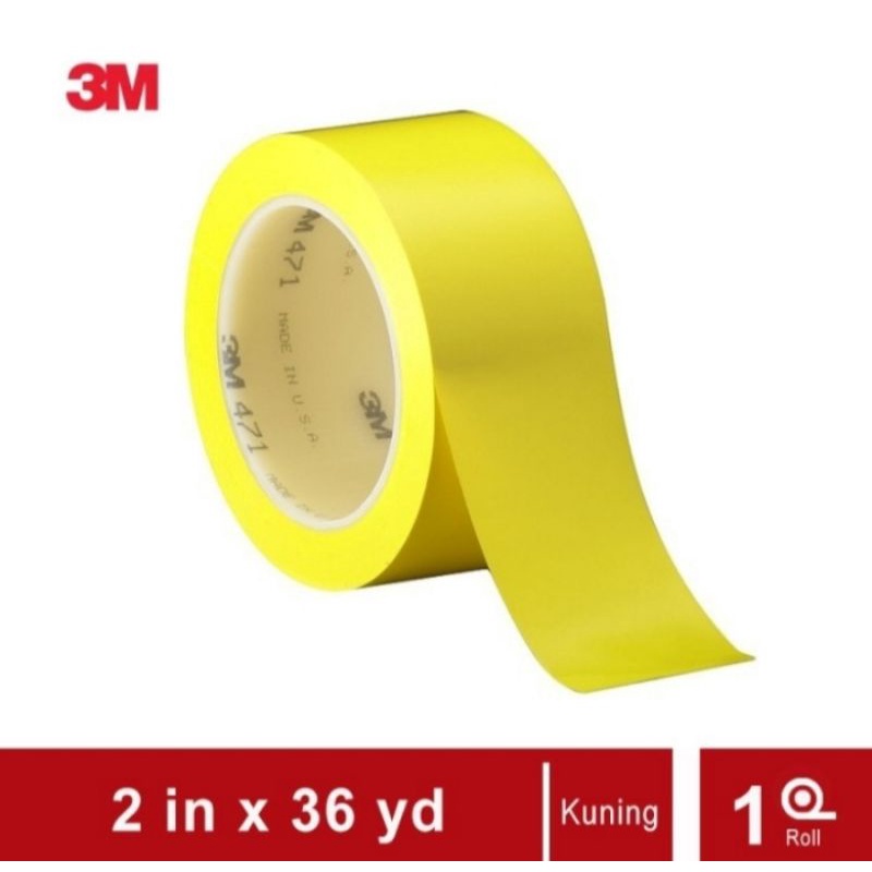 Jual 3m 471 Kuning Floor Marking tape Vinil Garis Lantai floor Marking tape Lakban Lantai 5cm x ...
