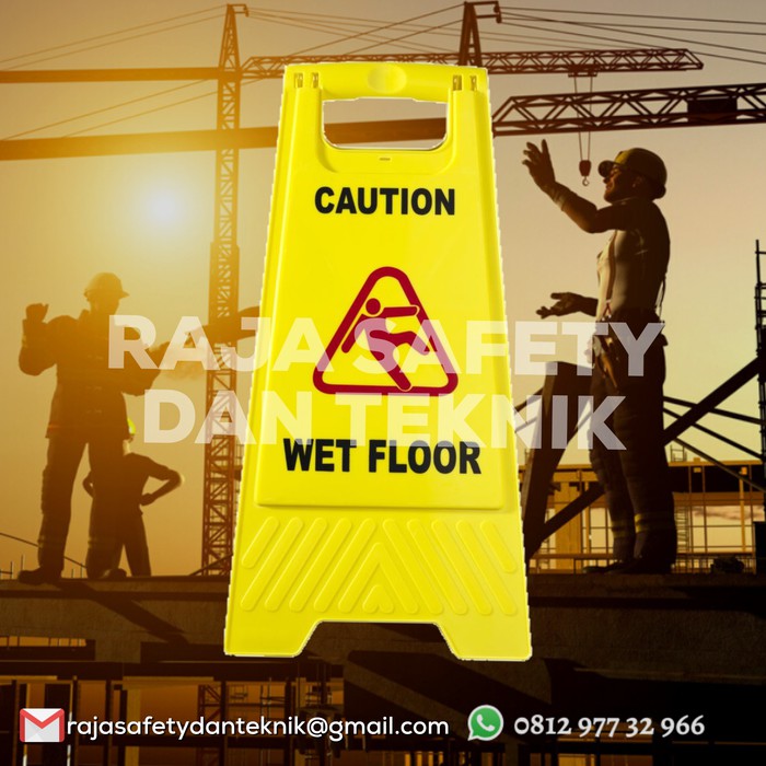 Jual NEW. Floor Sign Caution Wet Floor/ Awas Lantai Licin/ Maintenance ...