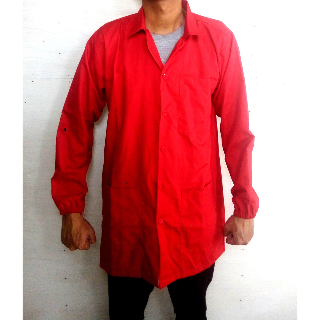 Jual Jas Lab / Laboratorium Farmasi Dokter Lengan Panjang Merah ...