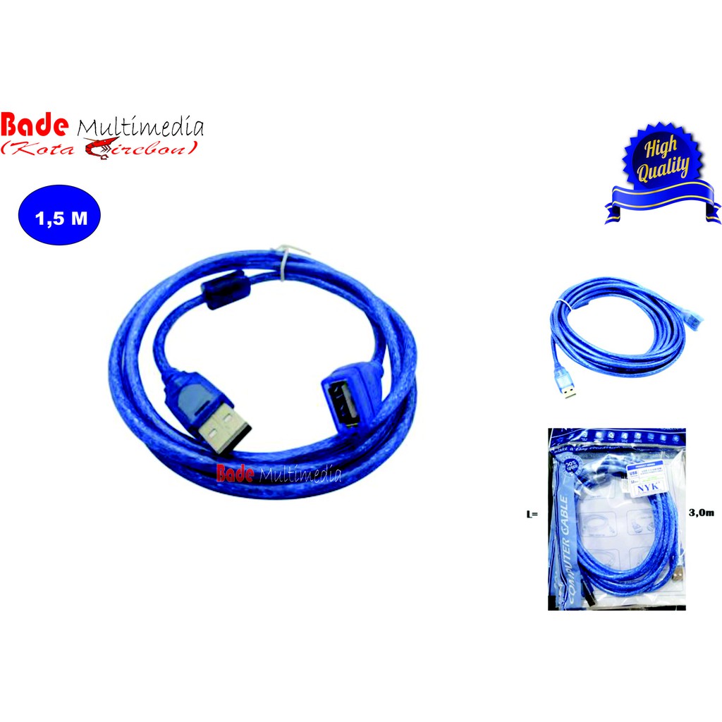 Jual Kabel USB Extension Panjang 1,5 meter NYK High Speed | Shopee ...