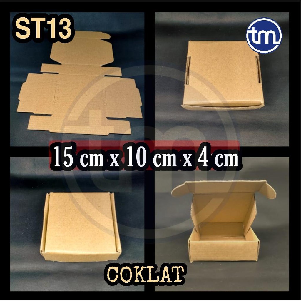 Jual KOTAK ST-13 15X10X4 CM KARDUS KARTON BOX POLOS | Shopee Indonesia