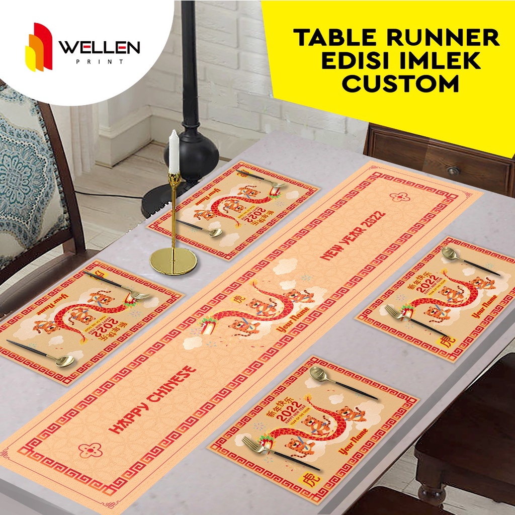 Jual WELLEN PRINT - Table Runner Placemat Motif Imlek / Taplak Meja ...