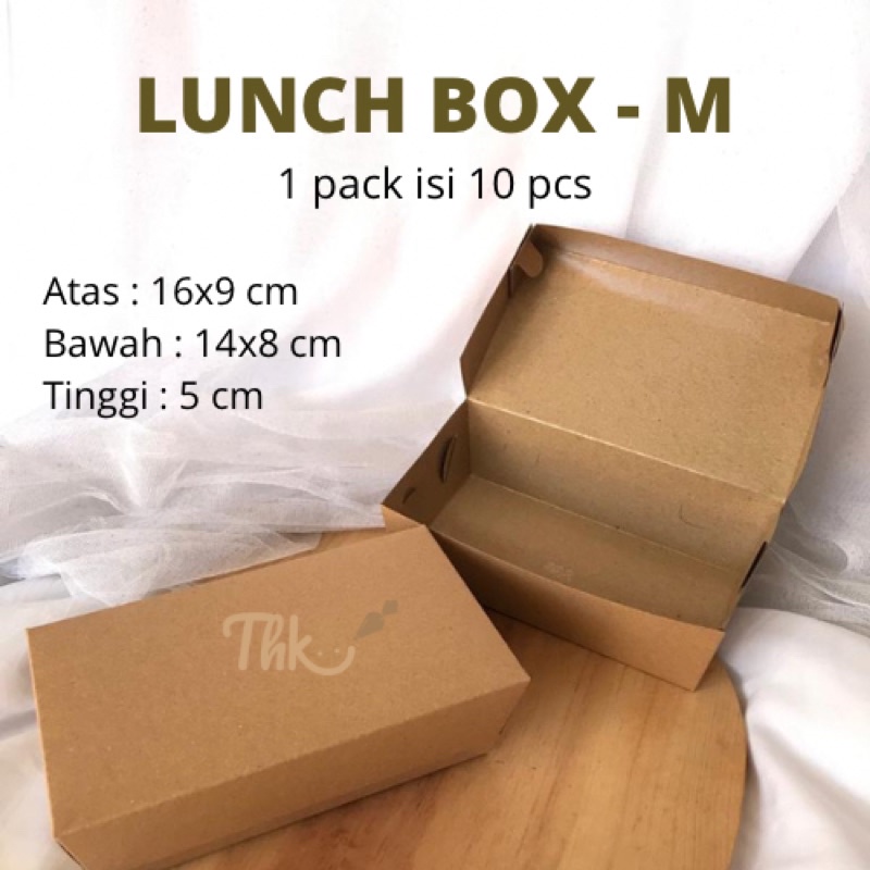 Jual Lunch Box M - Kotak Dus Nasi Snack Roti Kraft (10 pcs) | Shopee ...