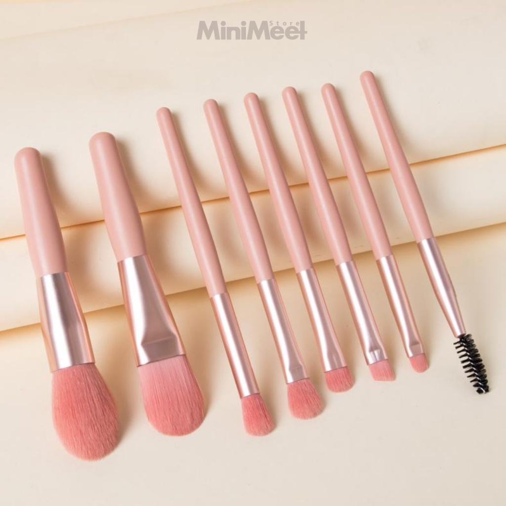 Jual Kuas Make Up 8 in 1 Travel Mini Make Up Brush Set / Make Up Tools ...