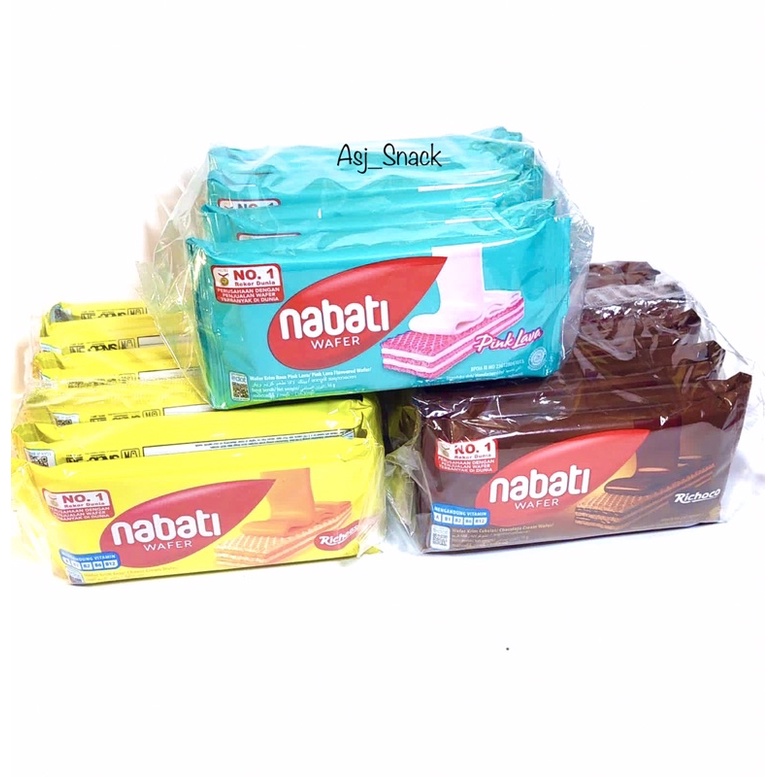 Jual Nabati Wafer ada 3 rasa: Richeese, Richoco, PinkLava ( 10 pcs x ...