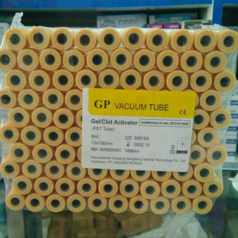 Jual Tabung Sample Darah Vacuum Tube Gel/Clot Activator (Pet Tube) 5 ml ...