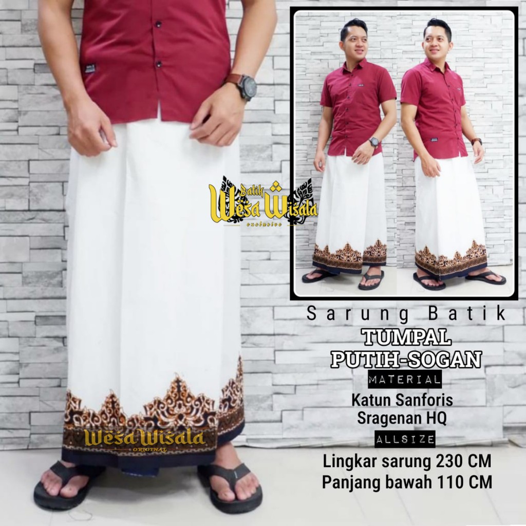Jual Batik Solo Sarung Batik Tumpal Putih Sogan Wesa Wisala KERIS ABANG ...