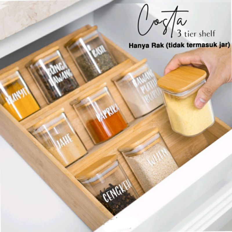 Jual Rak Bumbu 3 Tier Rak Tempat Bumbu Dapur Bambu 3 Tingkat | Shopee ...