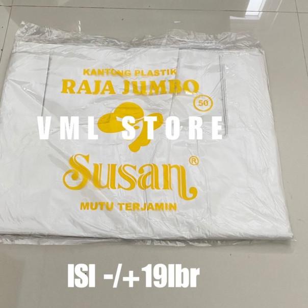 Jual Kantong Plastik Kresek Raja Jumbo 50 Putih Susu Tebal Kuat HD50 PS ...