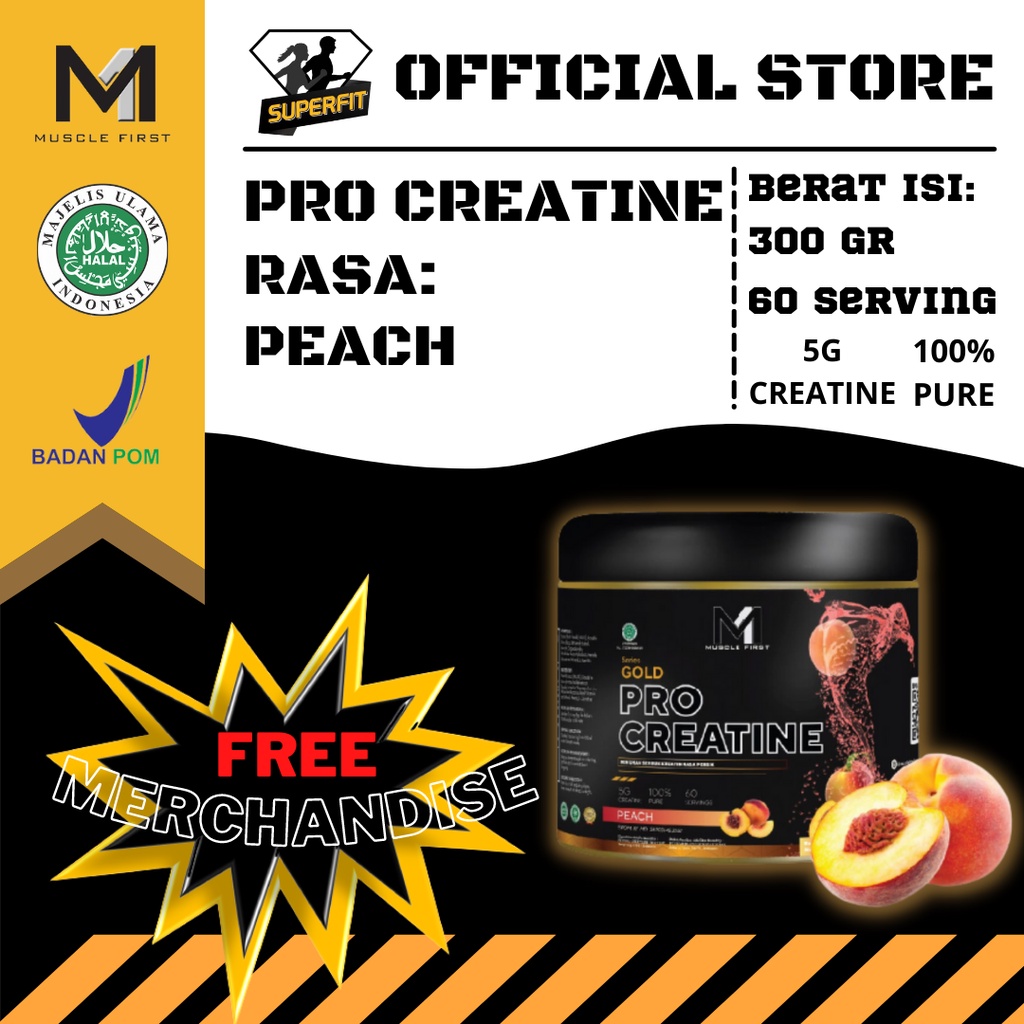 Jual M1 Muscle First Pro Gold Creatine 360 GR -M1 Rasa Peach BPOM ...