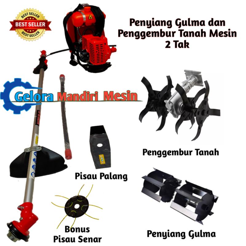 Jual Mesin Penggembur Tanah dan Penyiang Gulma Potong Rumput 2 Tak 4 ...