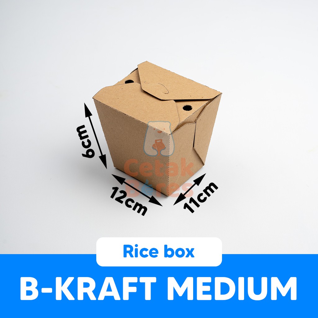 Jual KUSTOM CETAK PACKAGING RICEBOX (M) B-KRAFT / KOTAK NASI/MAKANAN ...