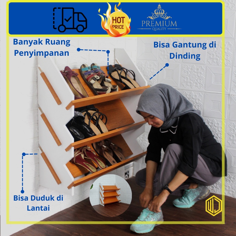 Jual Rak Sepatu Gantung Tempel Dinding dan Duduk Lantai Tempat Sepatu ...