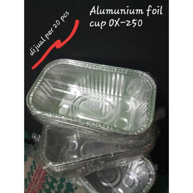 Jual #ECR# HARGA TURUN DRASTIS... Alumunium foil cup OX-250. Dijual per 20pcs tanpa tutup ...