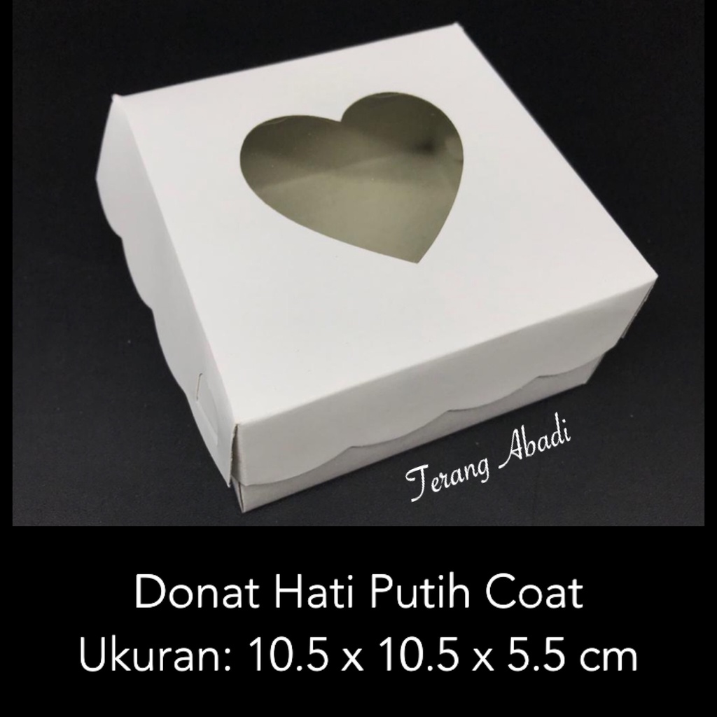 Jual Dus Donat Polos Hati Kaca Coat 10.5x10.5x5.5 cm/ Dos Hajatan ...
