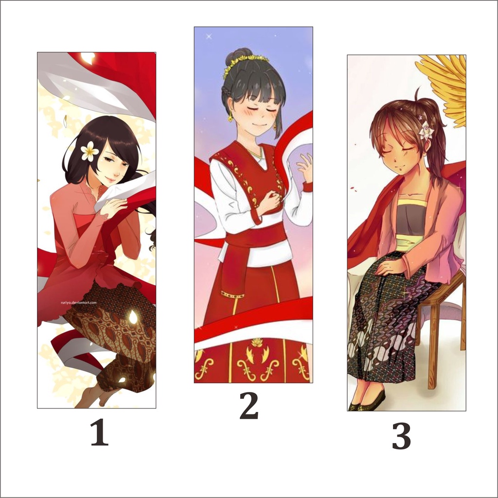 Jual Pembatas Buku Tema Kemerdekaan Bookmark Girl Flag Hiasan Buku ...