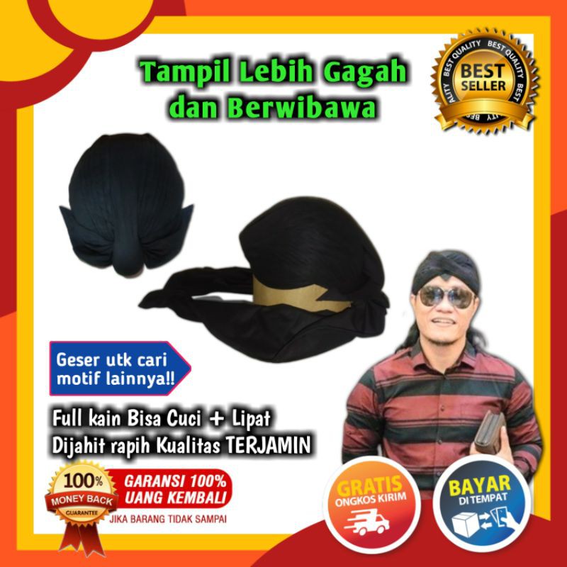 Jual Blankon Jogja Hitam Polos Alusan Blangkon Jogja Belangkon Blankon ...