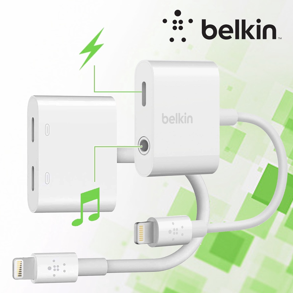 Jual Belkin Rockstar Audio Lightning, iPhone Aux Splitter, 3.5mm Jack ...
