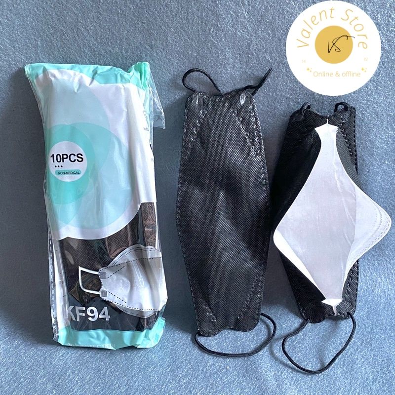 Jual VS| MASKER KF94 HITAM,PUTIh 4PLY 3D korea mask ISI 10 PCS | Shopee ...