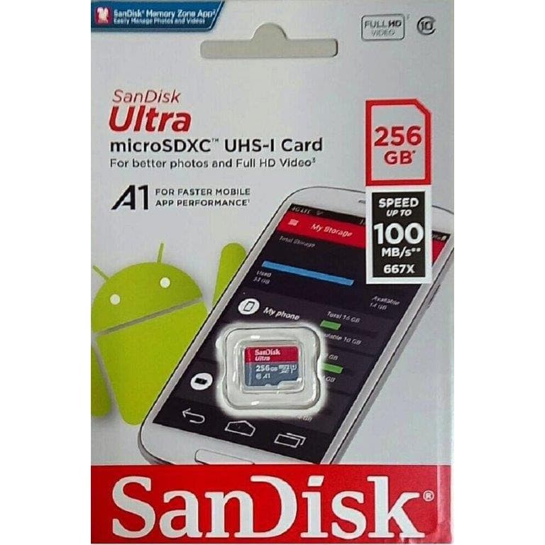 Jual SanDisk Micro SD 256GB Kartu Memori 100MB/S Microsd SD Class 10 ...