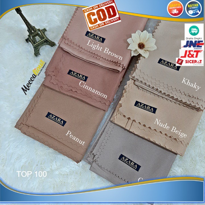 Jual HIJAB AZARA PREMIUM SEGIEMPAT VOAL OSKARA LASER CUT JILBAB POLOS ...