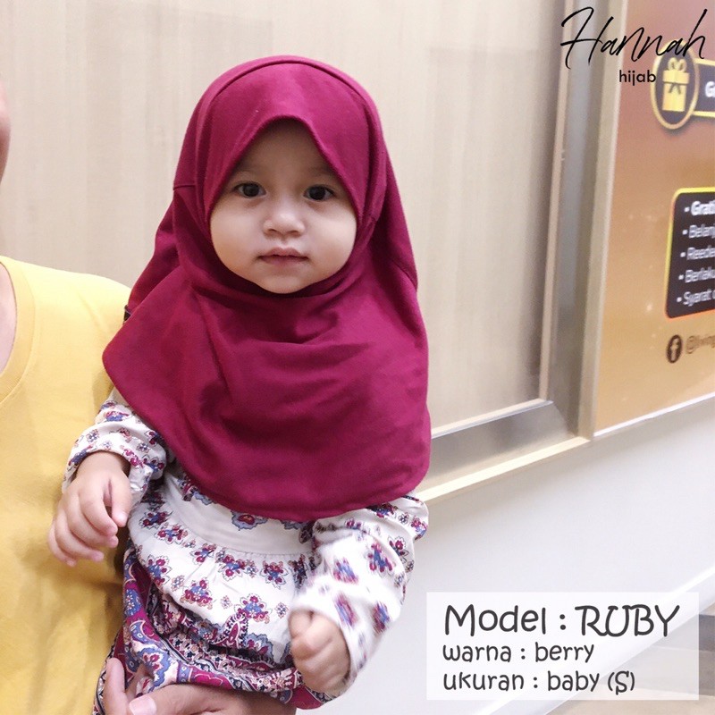 Jual Jilbab Hijab Baby Size S Model Ruby (with Soft Pad) by Hannah Bahan Kaos Polos | Shopee ...