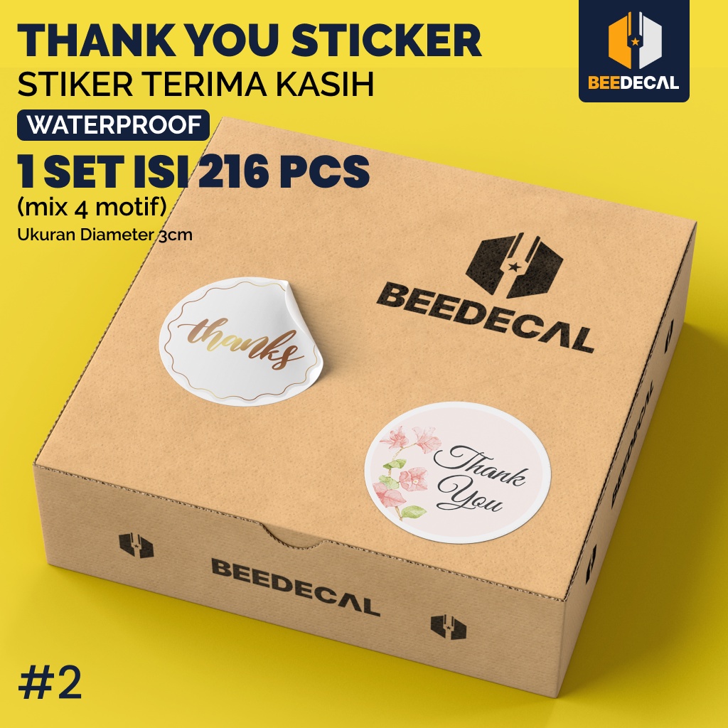 Jual Sticker Thank You #2 | Stiker Terima Kasih | BeeDecal | Shopee ...