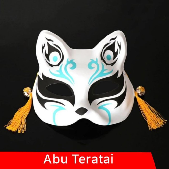 Jual AFT Topeng Anbu Kucing Setengah Wajah Demon Slayer Fox Mask Kabuki ...
