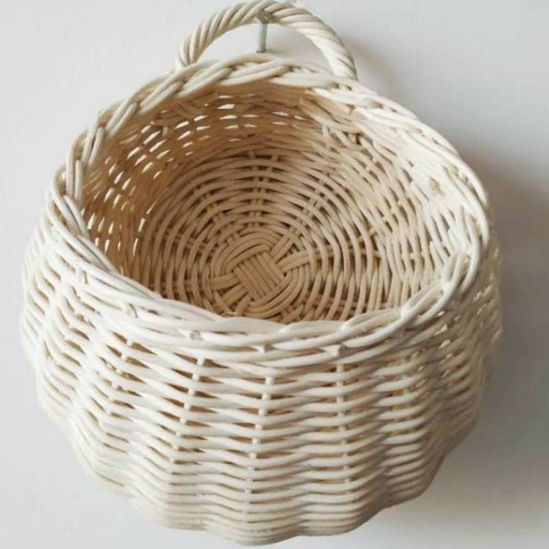 Jual Pot Vas Bunga Rotan Dinding Tempel Tembok Gantung | Shopee Indonesia