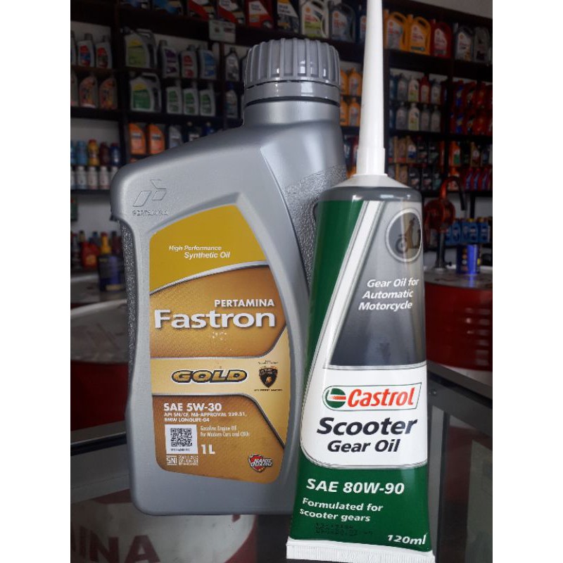 Jual FASTRON GOLD 5W-30 1L + CASTROL GEAR 80W-90 120ML | Shopee Indonesia