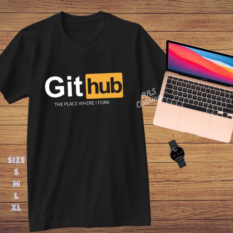 Jual TSHIRT KAOS COMBED 20S PROGRAMMER GITHUB THE PLACE WHERE I FORK Kaos Big Size XXL XXXL ...